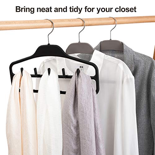 Belt Hanger Rack Holder for Closet, Sturdy Belt Organizer with 360 Degree Swivel, 11 Large Sturdy Belt Hooks, Non Slip Rubberized Belt Storage, Black