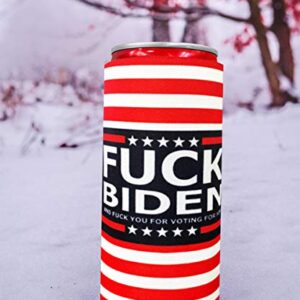 XccMe 2pcs Fuck Biden Can Cooler,Fuck You For Voting For Him Slim sleeves for 12oz Slim Cans like Red Bull, White Claw, Slim Beer and Spiked Seltzer Water（Fuck Biden）