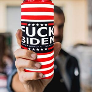 XccMe 2pcs Fuck Biden Can Cooler,Fuck You For Voting For Him Slim sleeves for 12oz Slim Cans like Red Bull, White Claw, Slim Beer and Spiked Seltzer Water（Fuck Biden）