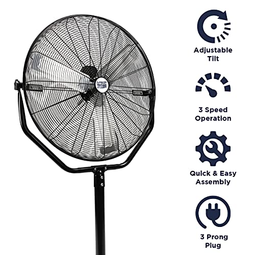 Maxx Air Extreme Power Industrial Pedestal Fan | Heavy Duty 30" Stand Fan, 4800 CFM