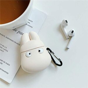 Rertnocnf Compatible with Earbuds Case Airpods 1 & 2, Cute Fun Cartoon Animal Cross-Eyed Totoro Design Creative Wireless Earphone Cover Soft Silicone Anti-Scratch Shockproof Protector with Keychain