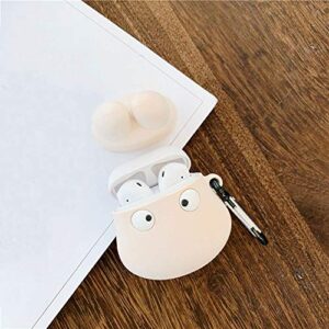 Rertnocnf Compatible with Earbuds Case Airpods 1 & 2, Cute Fun Cartoon Animal Cross-Eyed Totoro Design Creative Wireless Earphone Cover Soft Silicone Anti-Scratch Shockproof Protector with Keychain