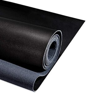 yotache pu fabric leather 1 yard 54" x 36", 1.25mm thick faux synthetic leather material sheets for upholstery crafts, diy sewings, sofa, handbag, hair bows decorations, black