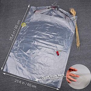 30 Pack Clear Plastic Clothes Covers 35.4inch Dry Cleaning Hanging Dust Proof Garment Bags for Home Storage Clothing Stores & Dry Cleaners.