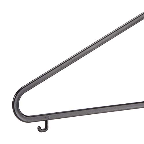 AmazonBasics Plastic Hangers with Suit Trouser Bar and Lips - 50-Pack Black