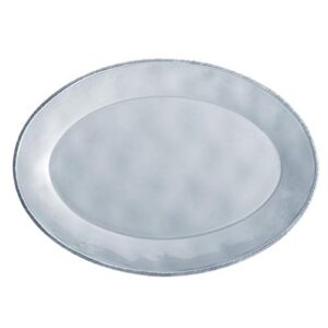 Rachael Ray 10" x 14" Oval Stoneware Platter, 10 Inch x 14 Inch, Sea Salt Gray