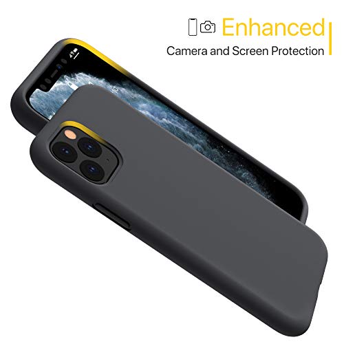 Miracase Liquid Silicone Case Compatible with iPhone 11 Pro 5.8 inch(2019), Gel Rubber Full Body Protection Shockproof Cover Case Drop Protection Case(Black)