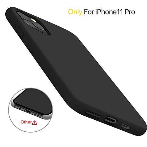 Miracase Liquid Silicone Case Compatible with iPhone 11 Pro 5.8 inch(2019), Gel Rubber Full Body Protection Shockproof Cover Case Drop Protection Case(Black)