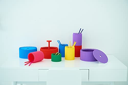 Crayola Round Storage Organizer - Creative Kids Desk Organizer with 5 Sections for Storing Pens, Pencils, Crayons and Other School/Office Supplies, Razzmatazz, Kids 3+ Years