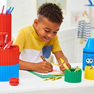 Crayola Round Storage Organizer - Creative Kids Desk Organizer with 5 Sections for Storing Pens, Pencils, Crayons and Other School/Office Supplies, Razzmatazz, Kids 3+ Years