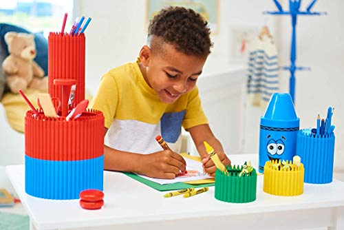 Crayola Round Storage Organizer - Creative Kids Desk Organizer with 5 Sections for Storing Pens, Pencils, Crayons and Other School/Office Supplies, Razzmatazz, Kids 3+ Years