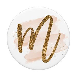 Initial Letter M Personalized Script Monogram Gift Girl Teen PopSockets PopGrip: Swappable Grip for Phones & Tablets