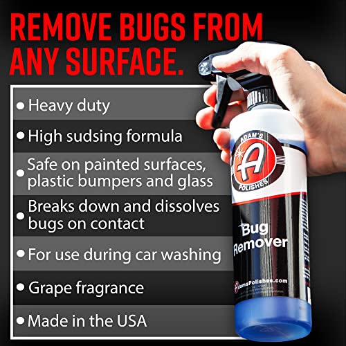 Adam's Car Bug Remover Combo - Car Detailing All Purpose Exterior Cleaner & Degreaser to Wipe Away Bugs on Plastic, Rubber, Metal, Chrome, Aluminum, Windows & Mirrors | Boat RV Motorcycle