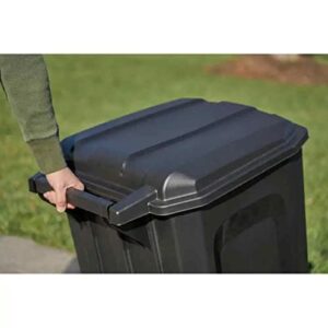 COLIBYOU 45 Gallon Black Trash can with lid Trash can with Wheels Trash can Outdoor Plastic Trash can with lid Kitchen Outdoor Trash can