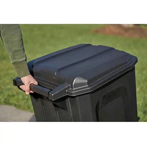 COLIBYOU 45 Gallon Black Trash can with lid Trash can with Wheels Trash can Outdoor Plastic Trash can with lid Kitchen Outdoor Trash can