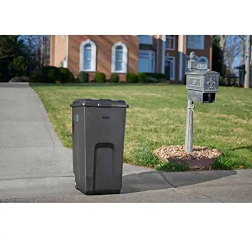 COLIBYOU 45 Gallon Black Trash can with lid Trash can with Wheels Trash can Outdoor Plastic Trash can with lid Kitchen Outdoor Trash can