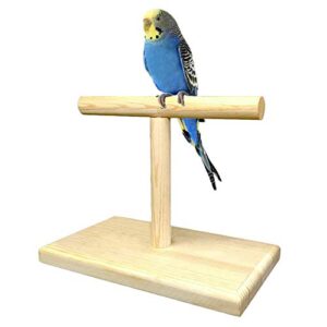 loinhgeo portable wood bird parrot training spin perch stand playground platform toy wood color