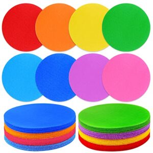 ikayas 48 pcs carpet spots markers carpet circles carpet markers for kids social distancing and wait line up, removable carpet dots floor dots for classroom, 8 colors