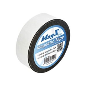 MagX Magnetic Tape with Adhesive 1"x10', Ultra Thick 60 mil, Magnetic Strip with Self Adhesive, Flexible Magnetic Roll Tape, Peel and Stick, Anisotropic Strong Magnets, Stationery, Office Supply