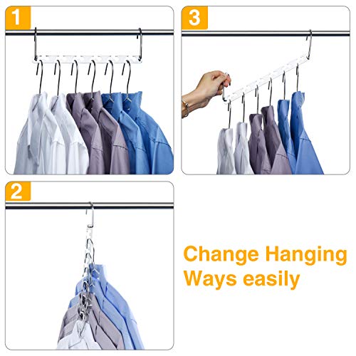 HOUSE DAY Magic Hangers Space Saving Hangers for Clothes Hangers Space Saving Wardrobe Clothing Hanger Organizer Closet Space Saver Hangers (12 Pack)