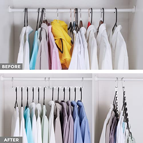 HOUSE DAY Magic Hangers Space Saving Hangers for Clothes Hangers Space Saving Wardrobe Clothing Hanger Organizer Closet Space Saver Hangers (12 Pack)