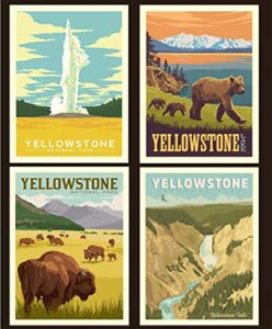 riley blake designs national park yellowstone pillow panel