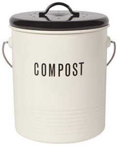 now designs vintage compost bin, ivory