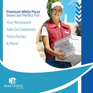 White Cardboard Pizza Boxes, Takeout Containers - 10 x 10 Pizza Box Size, Corrugated, Kraft – 50 Pack