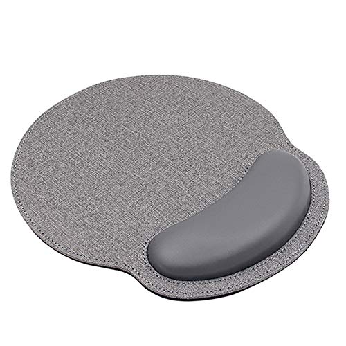 RICHEN Ergonomic PU Leather Mouse Pad with Wrist Support,Comfort Memory Foam,Waterproof Surface，Non- Slip Rubber Base for Computer Laptop & Mac,Lightweight Rest for Home,Office & Travel (Grey)