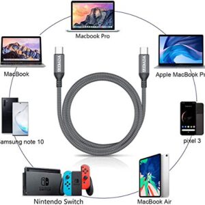 AkoaDa USB C to USB C 100W Cable 10 FT, 5A Type C to Type C Charging Cable Compatible with iPad Pro, MacBook Pro, Samsung Galaxy S22 Note 20, Google Pixel, iPad Mini 6,iPad Air 5/4,etc (Grey)