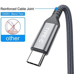 AkoaDa USB C to USB C 100W Cable 10 FT, 5A Type C to Type C Charging Cable Compatible with iPad Pro, MacBook Pro, Samsung Galaxy S22 Note 20, Google Pixel, iPad Mini 6,iPad Air 5/4,etc (Grey)