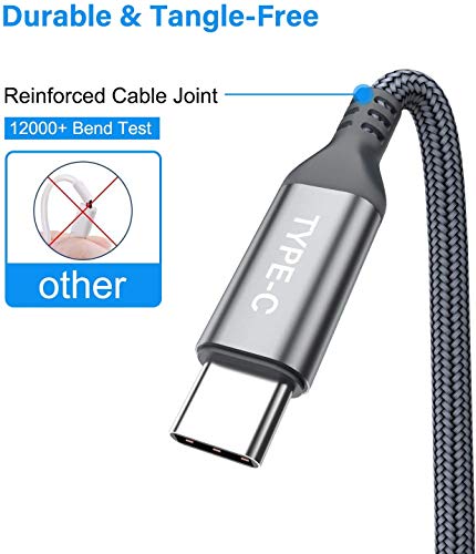 AkoaDa USB C to USB C 100W Cable 10 FT, 5A Type C to Type C Charging Cable Compatible with iPad Pro, MacBook Pro, Samsung Galaxy S22 Note 20, Google Pixel, iPad Mini 6,iPad Air 5/4,etc (Grey)