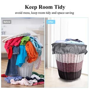 OTraki 2 Pack Large Laundry Bag 28 x 45 inch Heavy Duty Dirty Clothes Organizer Drawstring Hamper Liner for Home Dorm Grey