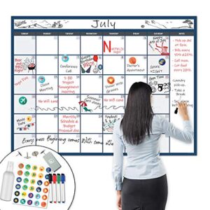 x large dry erase wall calendar - 36"x48" premium giant oversized undated erasable deadline task calendar for 2023 - jumbo monthly task organizer planner for home & office