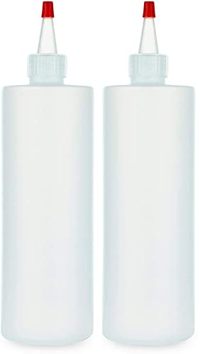 BRIGHTFROM Empty Squeeze Bottles 16 OZ, 2 PACK Squirt Containers with Red Top, BPA Free for Condiments, Syrup, Ketchup, Sauces, Dressing, Oil, Honey | Arts and Crafts - Leak Proof - Kitchen