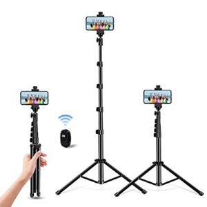 selfie stick tripod, 64 inch extendable tripod stand phone tripod camera tripod wireless remote shutter compatible with iphone 13 12 11 pro xs max xr,android/cameras