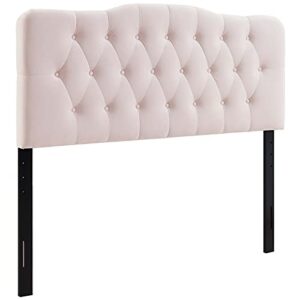 modway annabel diamond tufted performance velvet full headboard in pink