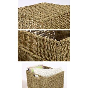 Desktop Storage Woven Basket Magazine Magazine Toy Basket Storage Basket Manual 5 Sizes (Size : 312630cm)