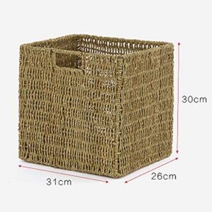 Desktop Storage Woven Basket Magazine Magazine Toy Basket Storage Basket Manual 5 Sizes (Size : 312630cm)