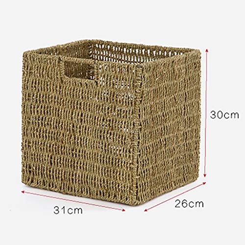 Desktop Storage Woven Basket Magazine Magazine Toy Basket Storage Basket Manual 5 Sizes (Size : 312630cm)