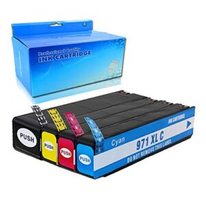 tyjtyrjty compatible ink replacement for hp 970 970xl 971 971xl ink cartridges, for hp officejet pro x576dw x476dw x476dn x551dw x451dn x451dw office printer (1bk/1c/1y/1m 4pk)