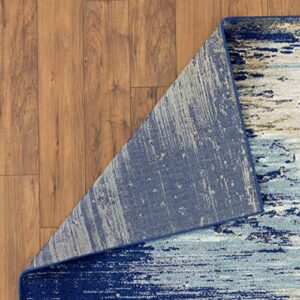 LUXE WEAVERS Artistic Blue 8x10 Abstract Area Rug, Non-Shedding Medium Pile Rug for Modern Coastal Décor