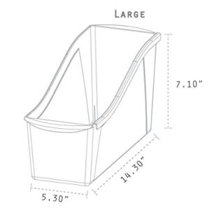 Storex Large Book Bin, Linking Storage Bin, Dry Erase Surface, 14.3 x 7 x 5.3 Inches, STEM Assortment, 30-Pack (70105A06C)