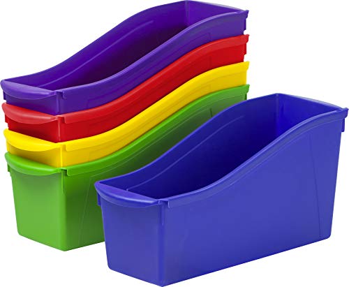 Storex Large Book Bin, Linking Storage Bin, Dry Erase Surface, 14.3 x 7 x 5.3 Inches, STEM Assortment, 30-Pack (70105A06C)