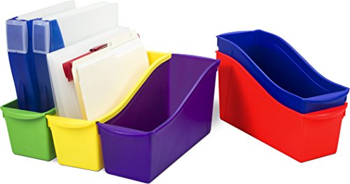 Storex Large Book Bin, Linking Storage Bin, Dry Erase Surface, 14.3 x 7 x 5.3 Inches, STEM Assortment, 30-Pack (70105A06C)