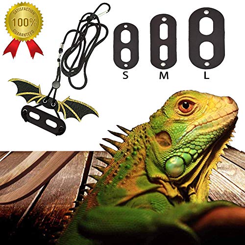 Lizard Dragon Wings Harness Bearded Dragons Leash 3 Pack Reptile Harness Gecko Adjustable Leather Leopard Gecko Leash Small Medium Large