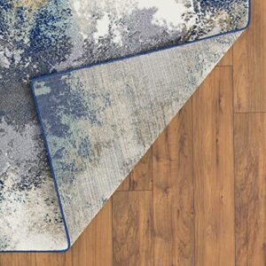 LUXE WEAVERS Rug - Modern Coastal Area Rug - 8445 Abstract Colorful Print Bedroom Carpet, Blue / 5' x 7'