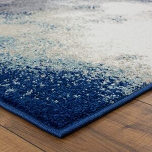 LUXE WEAVERS Rug - Modern Coastal Area Rug - 8445 Abstract Colorful Print Bedroom Carpet, Blue / 5' x 7'