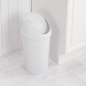 Sterilite 10838006 3 Gallon Round Swing Top Plastic Wastebasket, White (12 Pack)