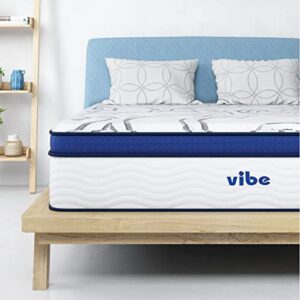 vibe quilted gel memory foam and innerspring hybrid pillow top 12-inch mattress | certipur-us certified | bed-in-a-box full